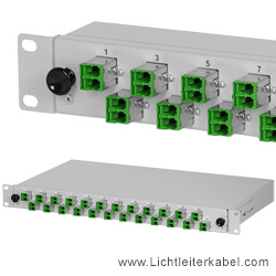 LWL Breakoutbox 19" bestückt mit 24 E2000/APC duplex Compact Kupplungen ...